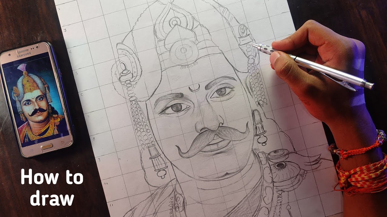 How to draw Vikramaditya Parmar (outline) step by step - YouTube