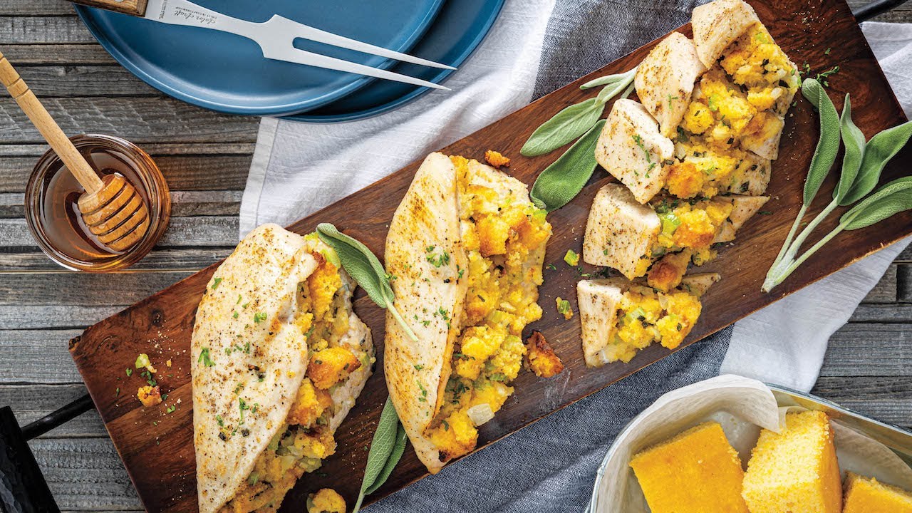 Cornbread-Stuffed Chicken Breast - YouTube