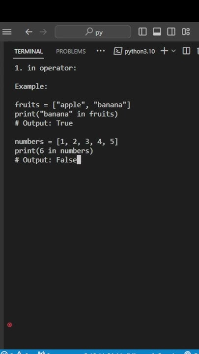 Python Membership Operators #learningpython #pythonoperators - YouTube Python Membership Operators #learningpython #pythonoperators - YouTube