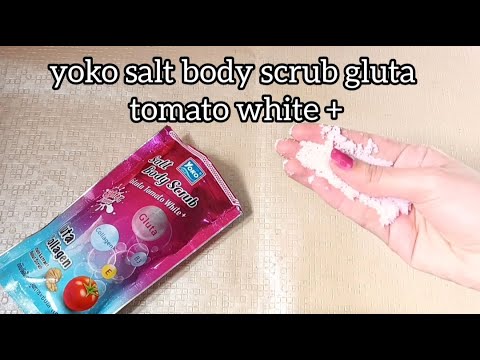 How to use yoko salt body scrub gluta tomato white || Review yoko spa ...