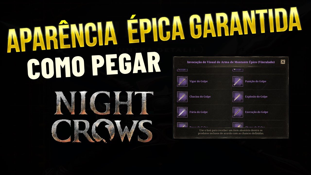NIGHT CROWS - COMO PEGAR APARECIA DE ARMA ÉPICA GARANTIDA - DIFÍCIL E ...