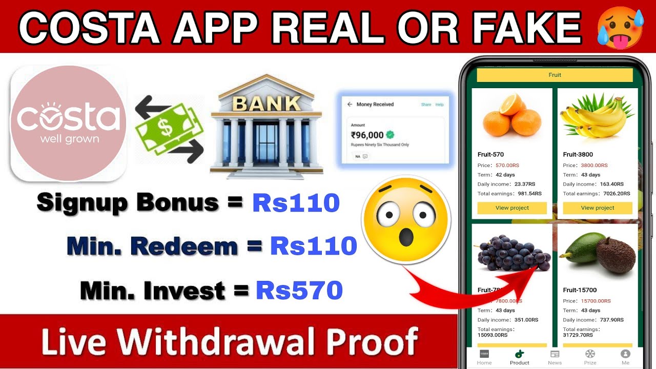 COSTA EARNING APP | COSTA APP SE PAISE KAISE KAMAYE | COSTA APP REAL OR ...