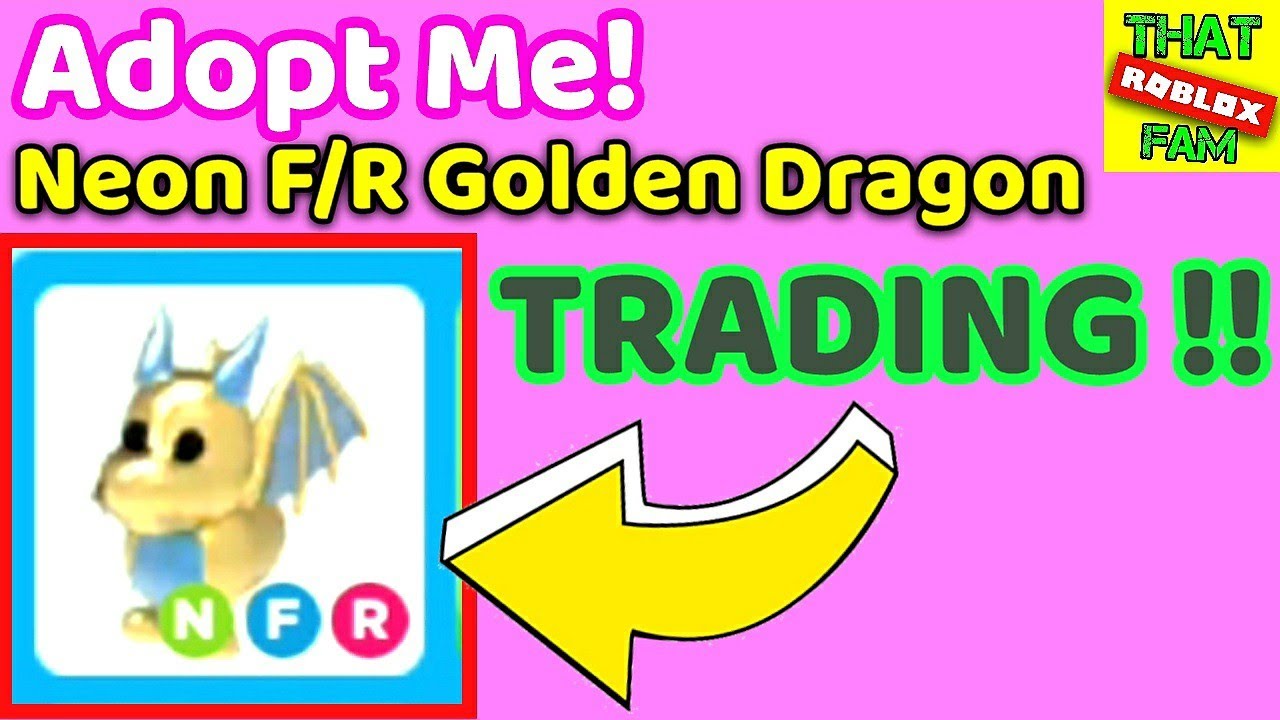 Adopt Me Trading | Neon Fly Ride Golden Dragon #robloxadoptme - YouTube