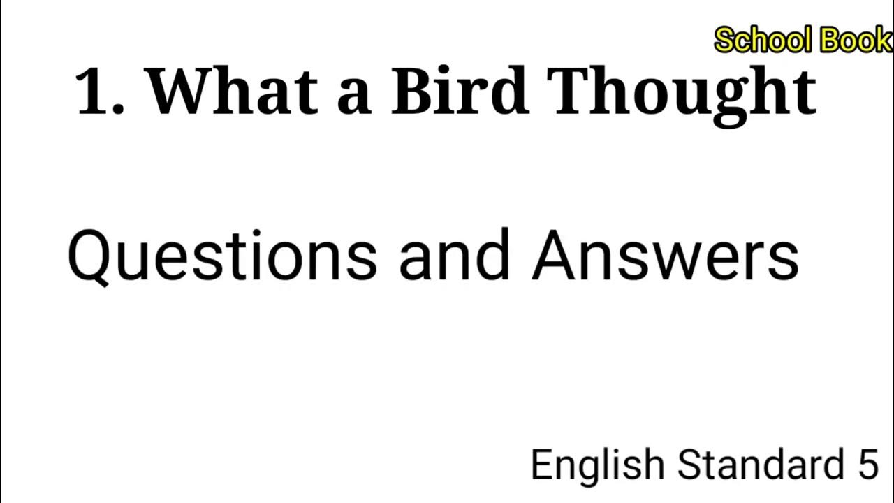 Standard 5 English Lesson 1 What A Bird Thought Questions And standard-5-english-lesson-1-what-a-bird-thought-questions-and