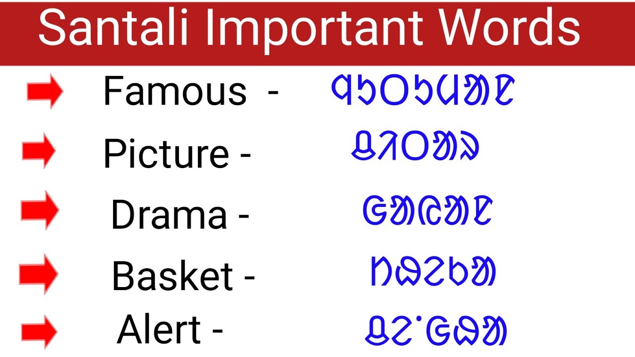 Santali Important Words/English ands Santali Words