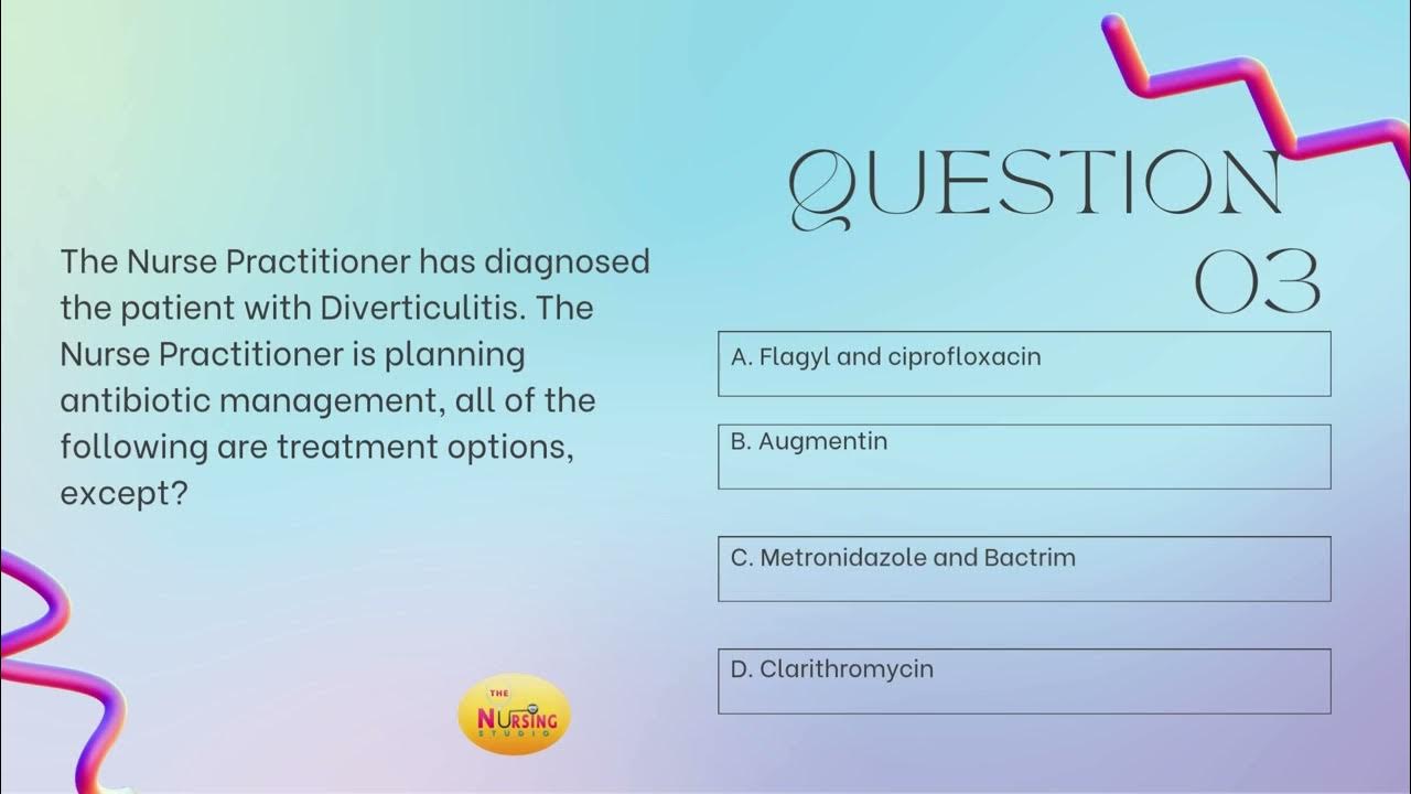 Daily Practice Questions for Nurse Practitioner Board Preparation. (Antibiotics GI) - YouTube