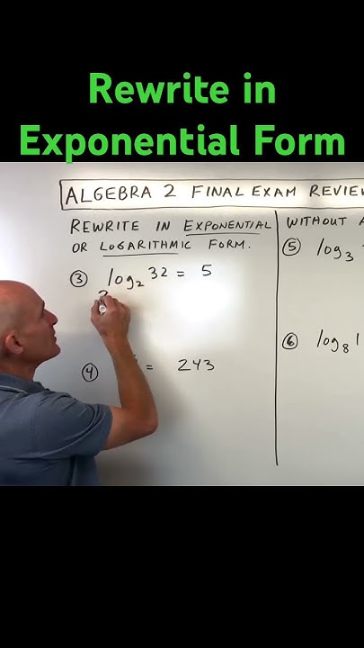 Rewrite a Logarithm in Exponential Form (Easy Method) - YouTube