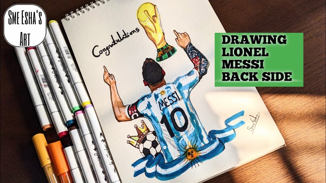 Drawing Lionel Messi 🇦🇷 / How to draw Lionel Messi back side | #20 ...
