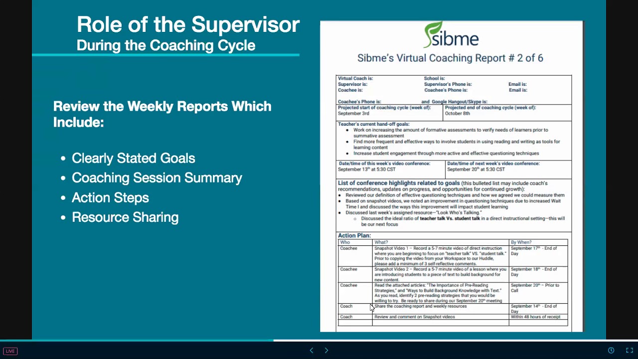 Virtual Coaching Supervisor Overview - YouTube