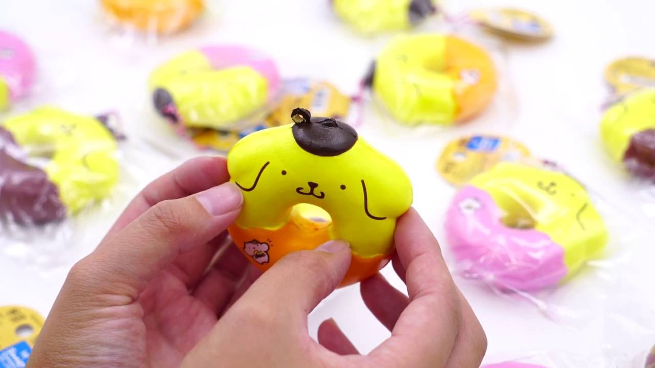 Pompompurin donut squishy - yellow orange - YouTube