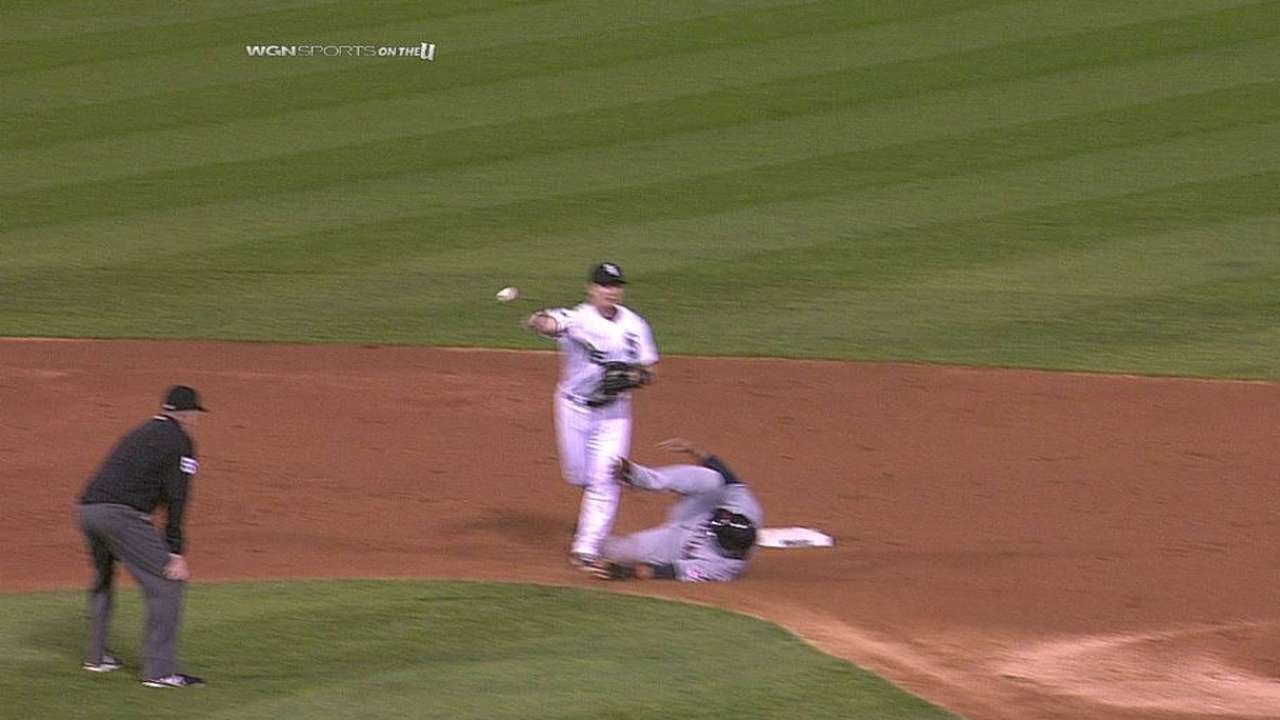 CLE@CWS: Aviles walks off field limping - YouTube