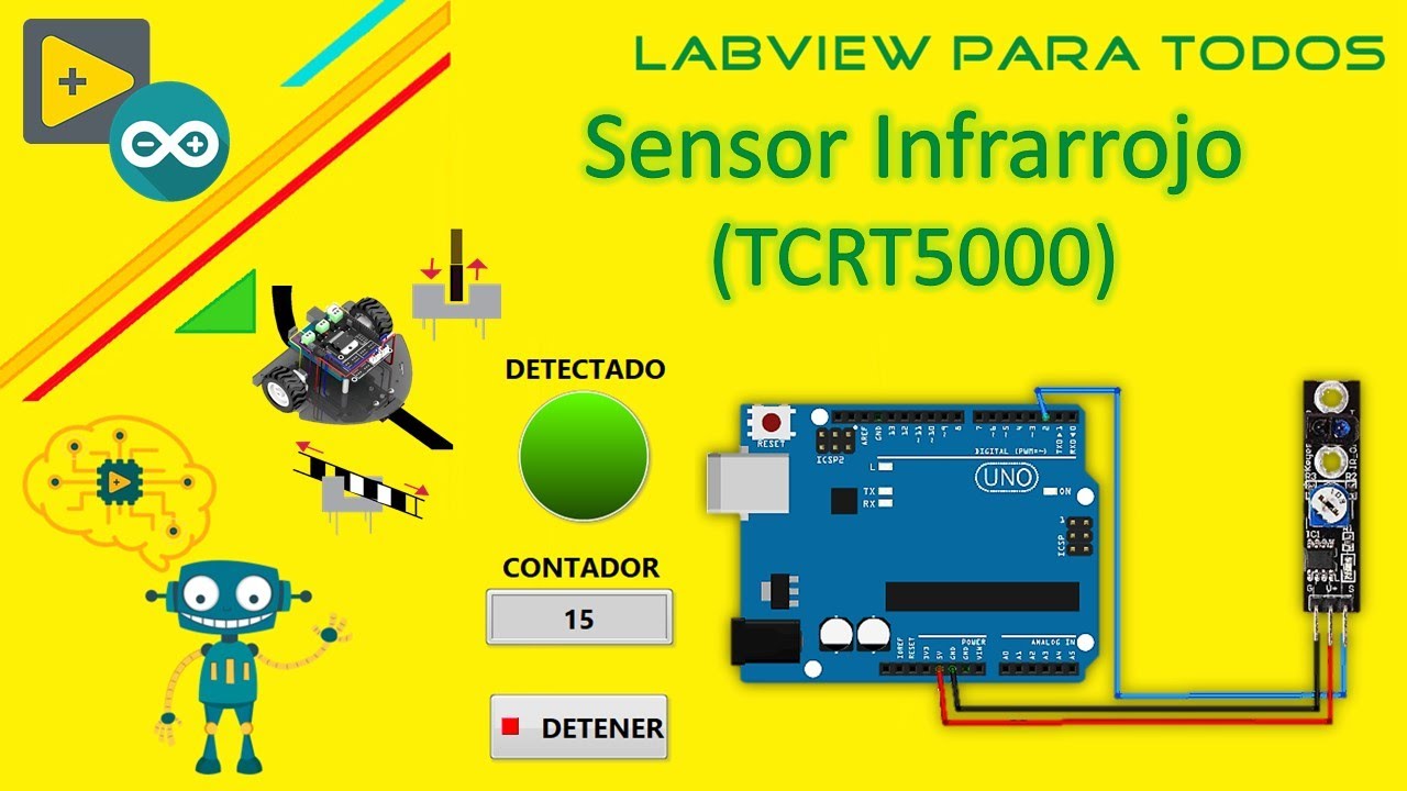 Sensor Infrarrojo TCRT500// Sensor de presencia y Contador de Pulsos ...