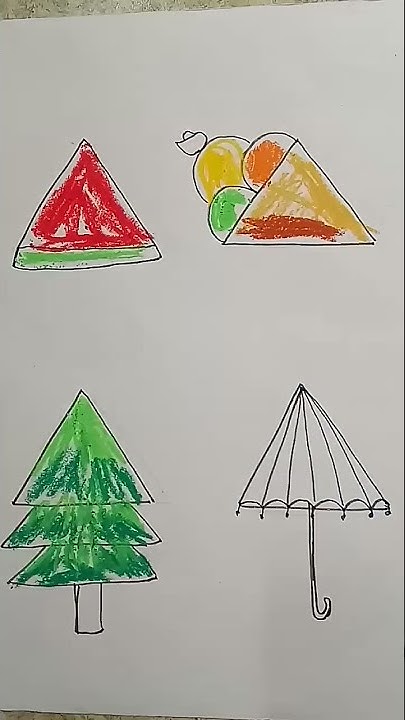 easy Triangle shape drawing /draw with Triangle shape #studiorangon # ...