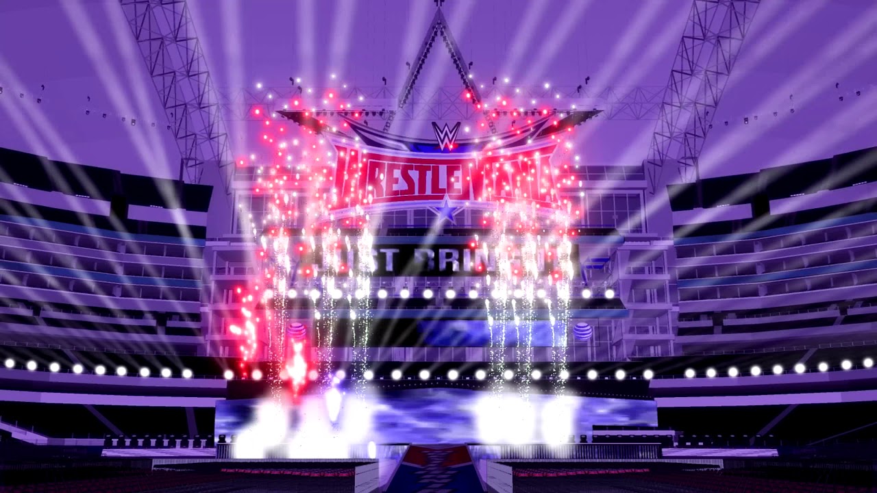 WWE The Rock Stage + Wrestlemania 32 Attendance Pyro Replication - YouTube