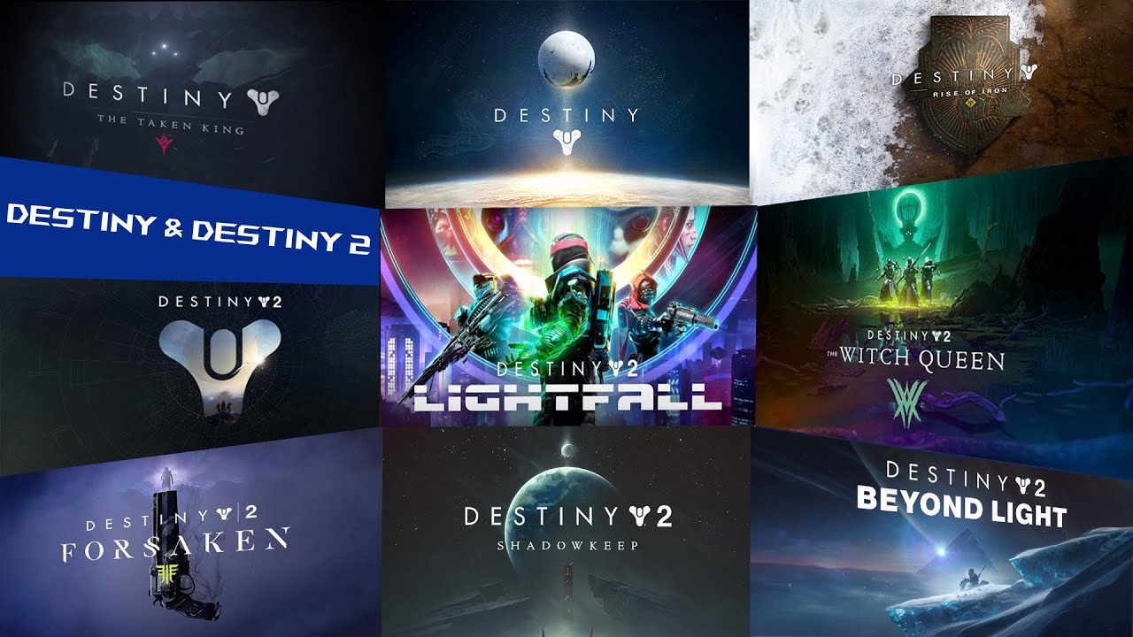 DESTINY 1 & 2 ALL TITLE SCREENS / FULL MUSIC (YEAR: 2014 - 2023) - YouTube