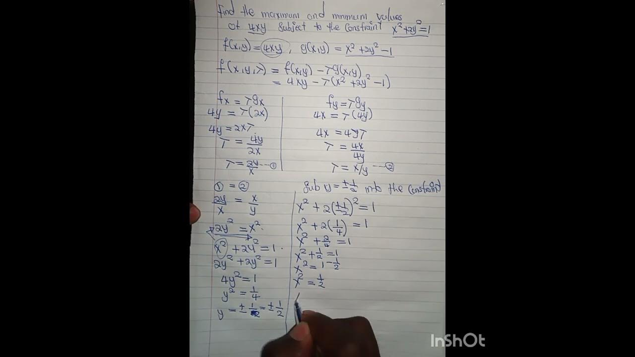 LAGRANGE MULTIPLIERS(The easy way) - YouTube
