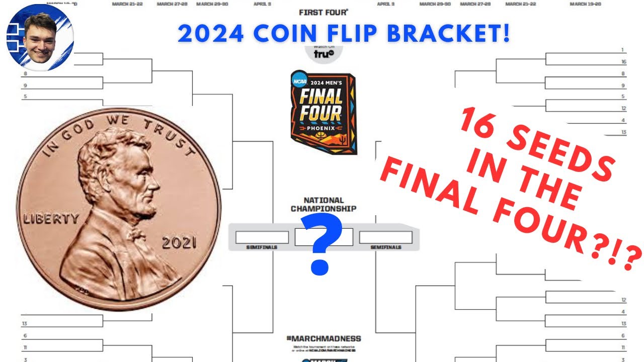Letting a Coin Flip Pick the Winner of March Madness 2024! Crazy Upsets ...