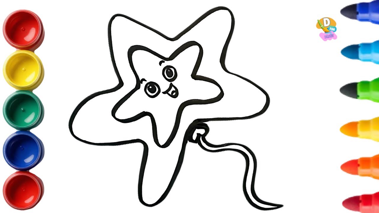 ⭐ Cute Balloon Star Drawing | Colorful & Super Easy! - YouTube