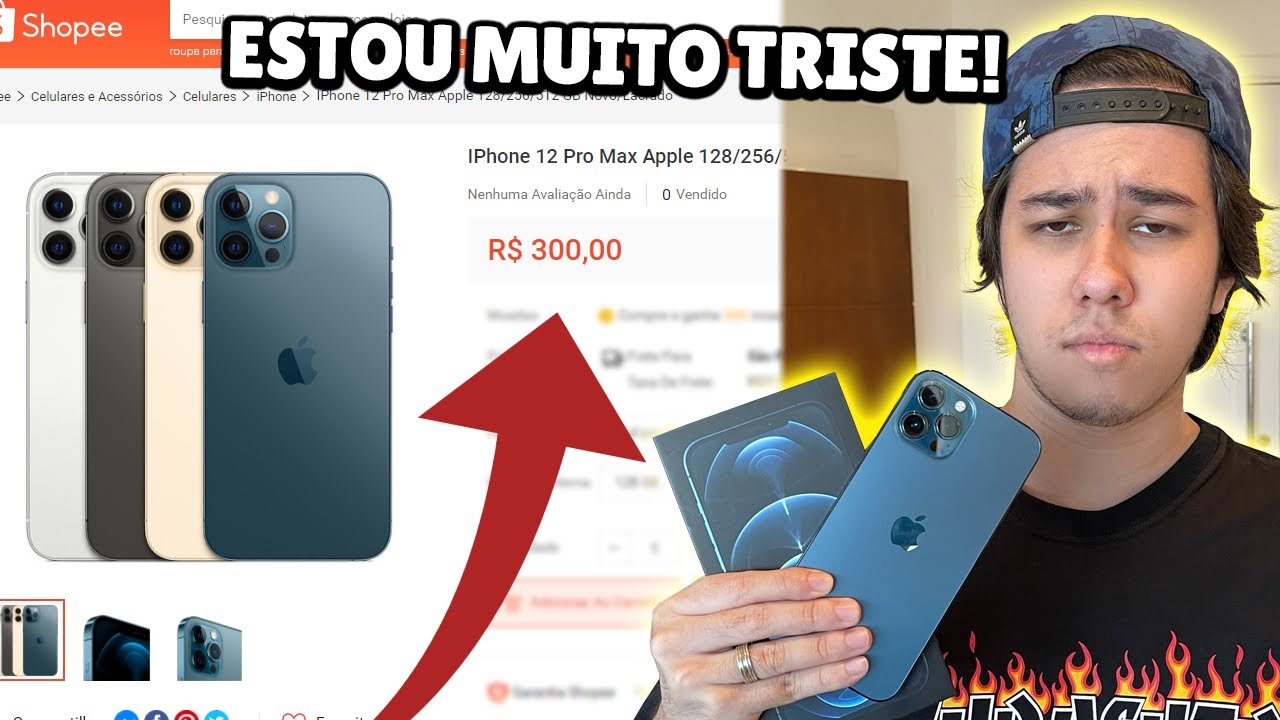 COMPREI UM IPHONE 12 PRO MAX FALSO POR 300 REAIS E NÃO ACREDITEI NO QUE ...