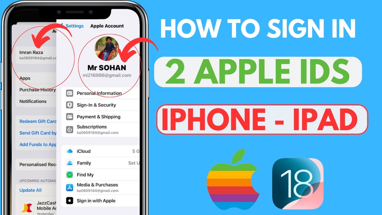 How To Sign in Another Apple Id in iphone || How To Use 2 Apple IDs ...