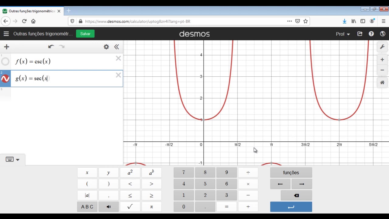 Outras funções trigonométricas no Desmos - YouTube