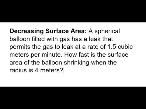Calculus Problem: Related Rates Surface Area Sphere Losing Volume - YouTube