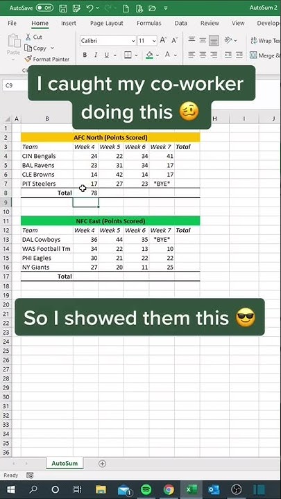 How to AutoSum in Excel #shorts - YouTube