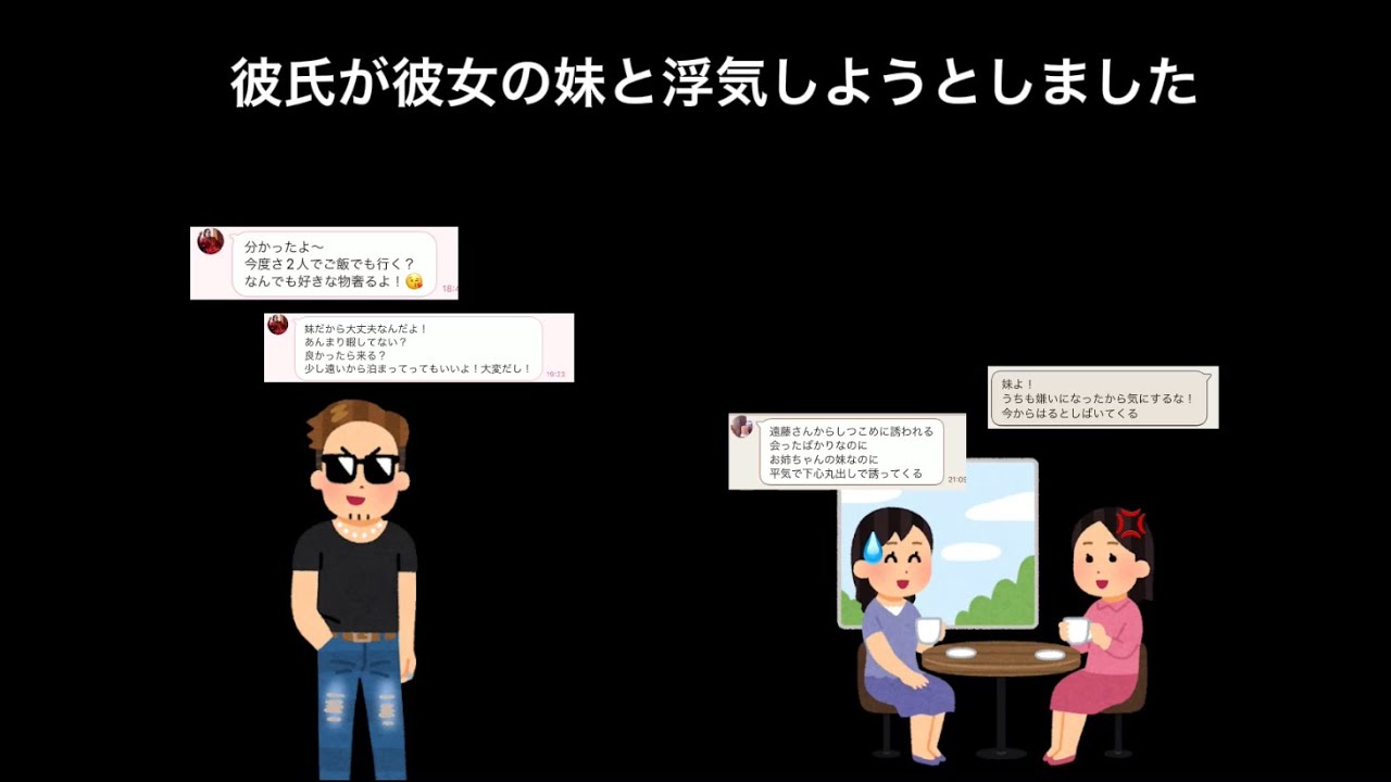 Line「彼氏が彼女の妹と浮気しようとしました」 Youtube