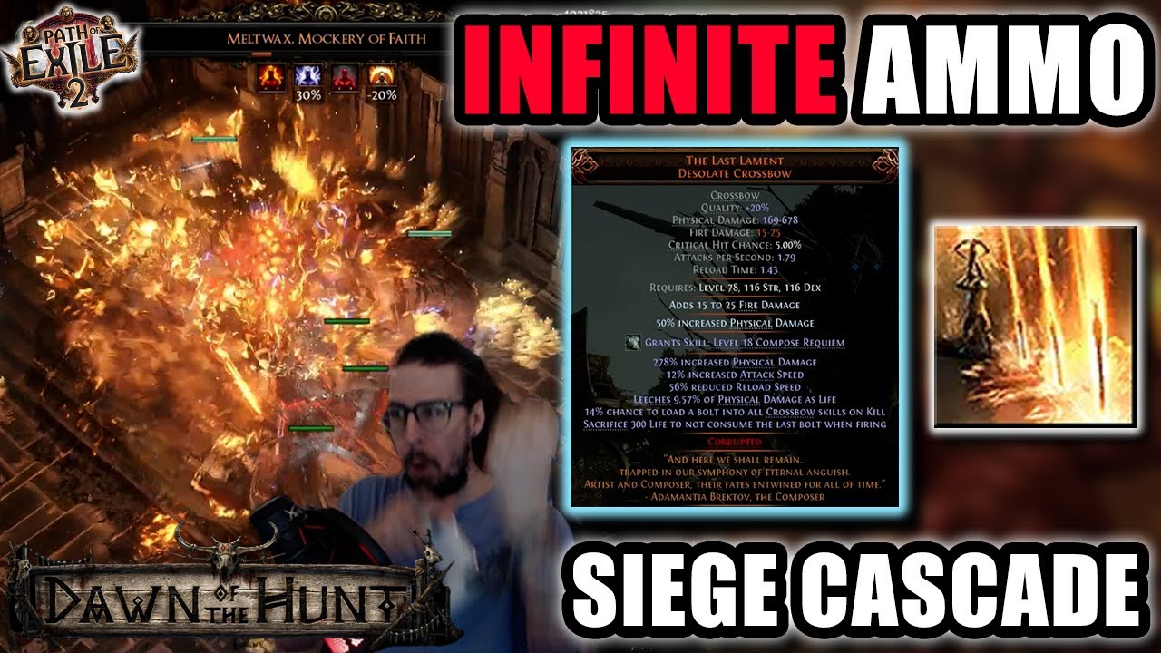 Infinite Ammo Siege Cascade Life Leech with the NEW Unique Crossbow ...