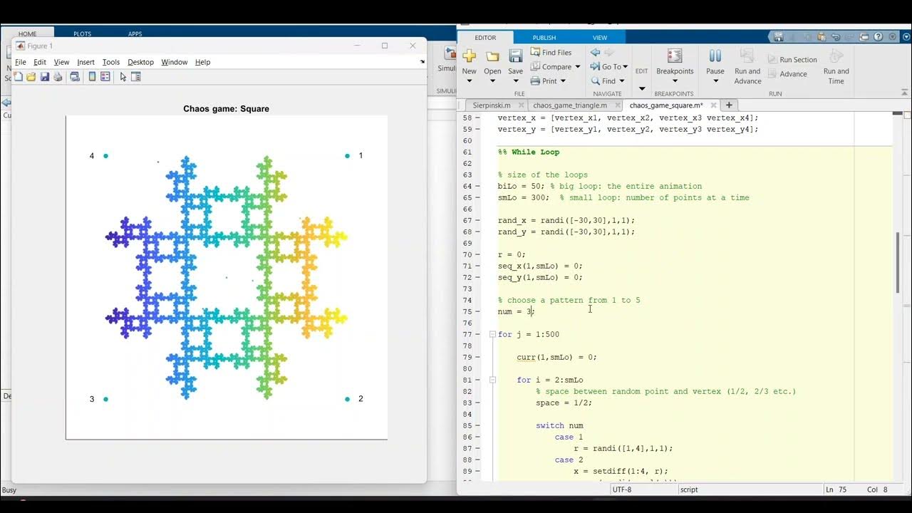 Sierpinski Triangle and Chaos Game - Animated With Matlab - YouTube