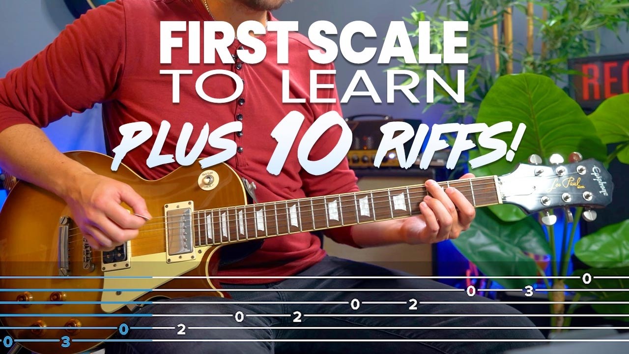 The FIRST SCALE you should learn on electric guitar PLUS TEN RIFFS ...