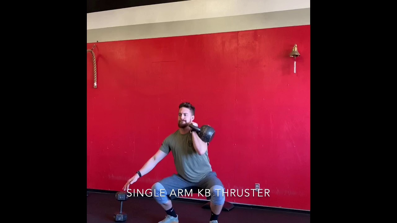 Single arm kettlebell thruster - YouTube