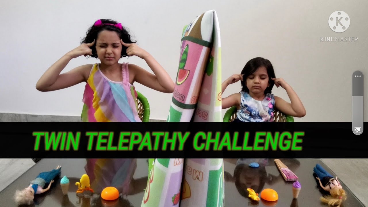 'Twin Telepathy' challenge by the adorable sisters-Divi and Vidhi - YouTube