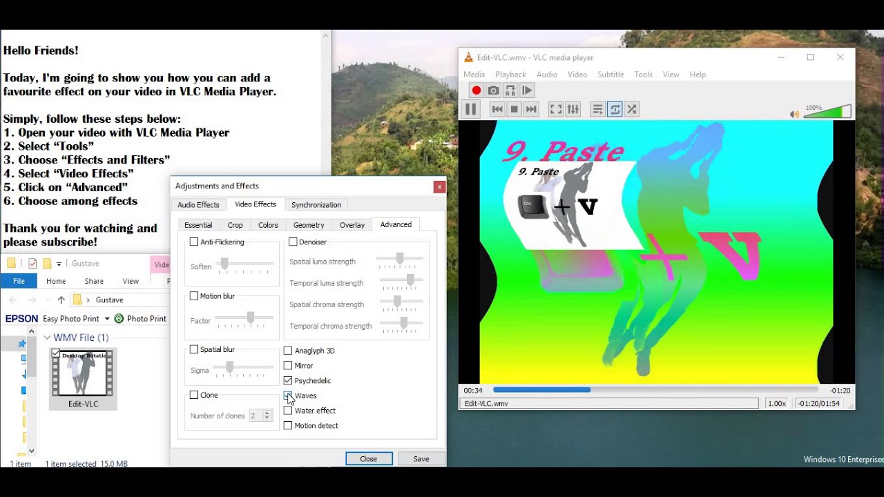How to add video effects in VLC Media Player - YouTube