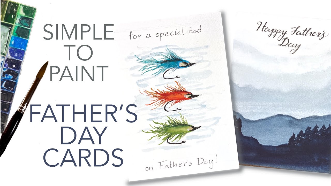 Simple Watercolour Father’s Day Card Ideas Replay- Step by Step ...
