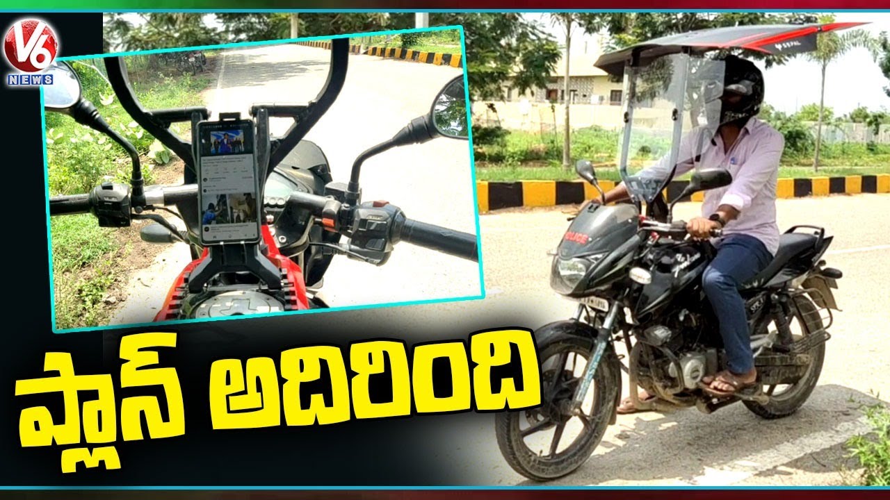 Nice Idea : Man Installs Sepal Shield On Bike To Overcome Rain ...