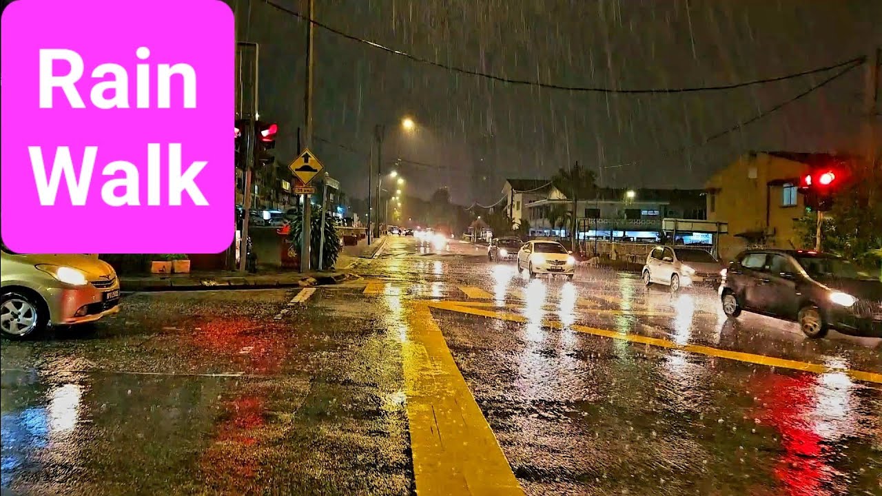 Walking in the Rain (Vid-88) to Taman Bukit Ria in Kuala Lumpur ...