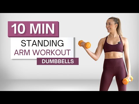 10 min STANDING ARM WORKOUT | With Dumbbells | Upper Body | No Pushups