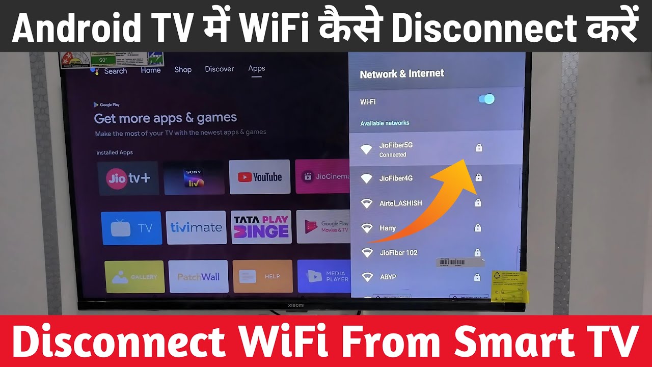 How to Disconnect Wi-Fi from Android TV 🌐 | Smart LED TV Me WiFi Kaise ...