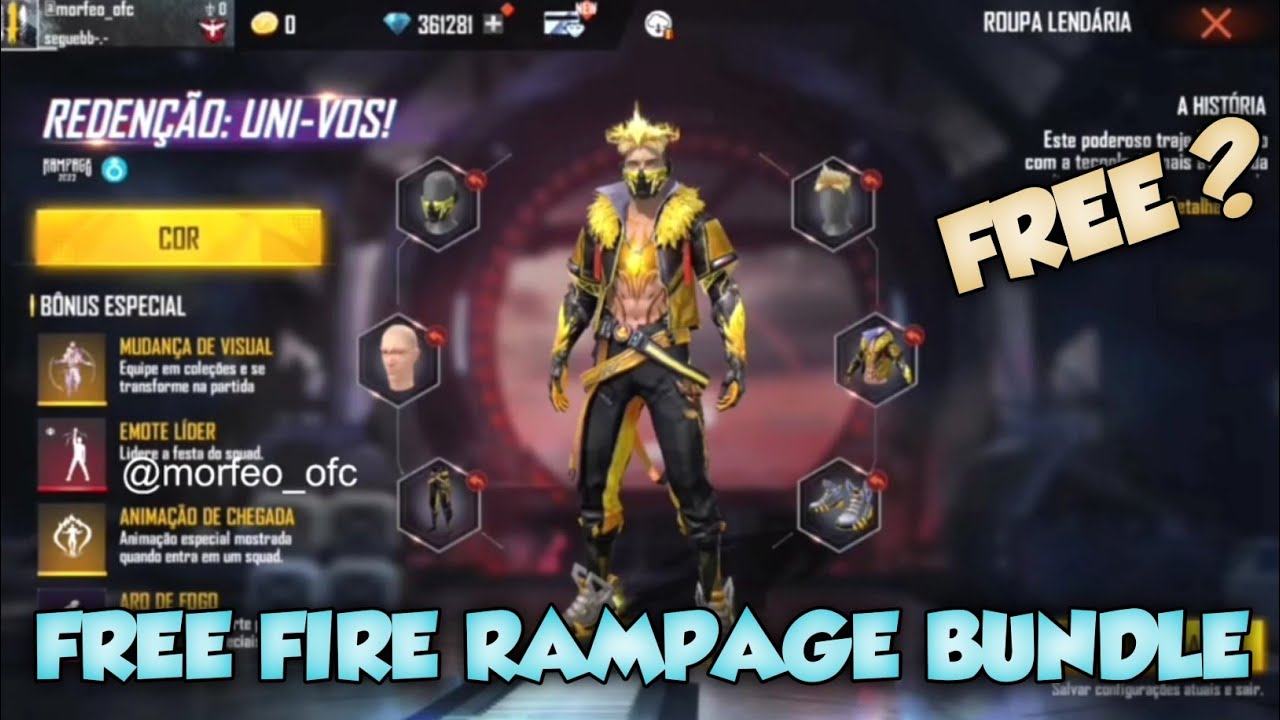 free fire rampage united || free fire rampage bundle || Free rewards ...