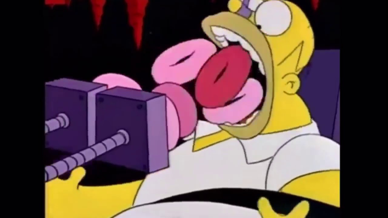 Homer Eats Donuts for 1 Hour - YouTube
