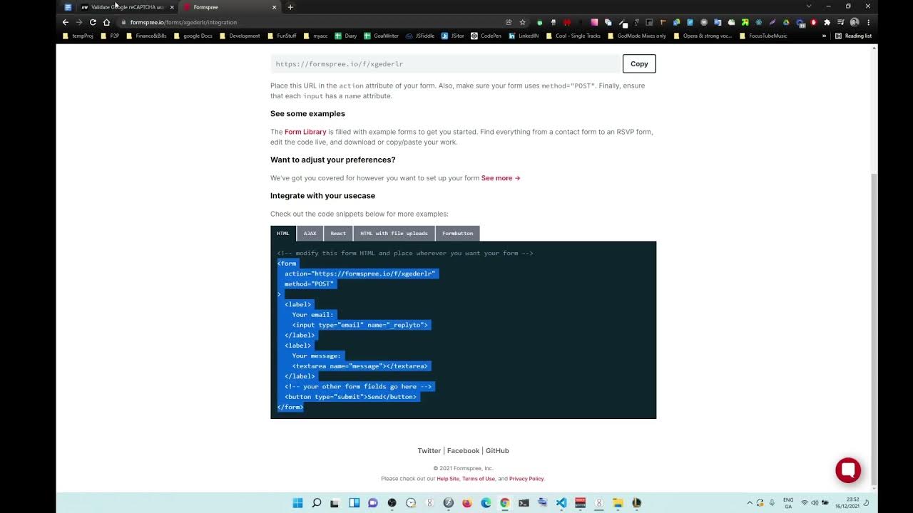 Form with Captcha that send email using JavaScript and Formspree - YouTube