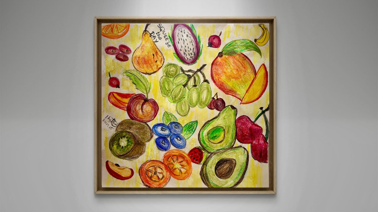 How to Doodle & Sketch Fruits | Colorful Fruit Drawing with Faber ...