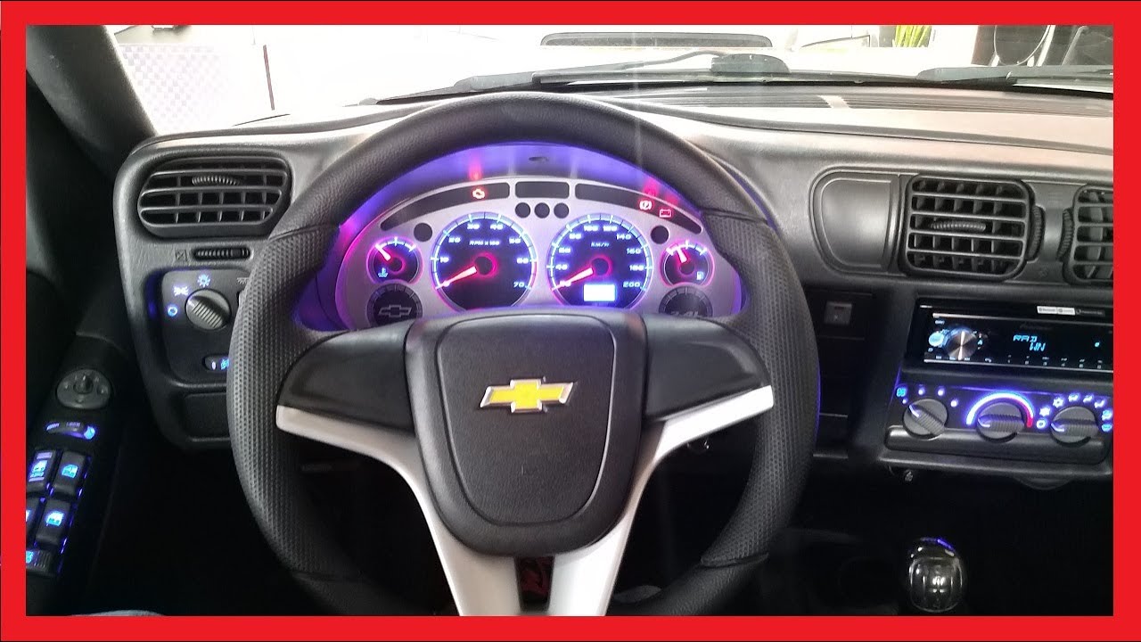 Personalização Painel e interior completo S10 2006 em led azul muito ...