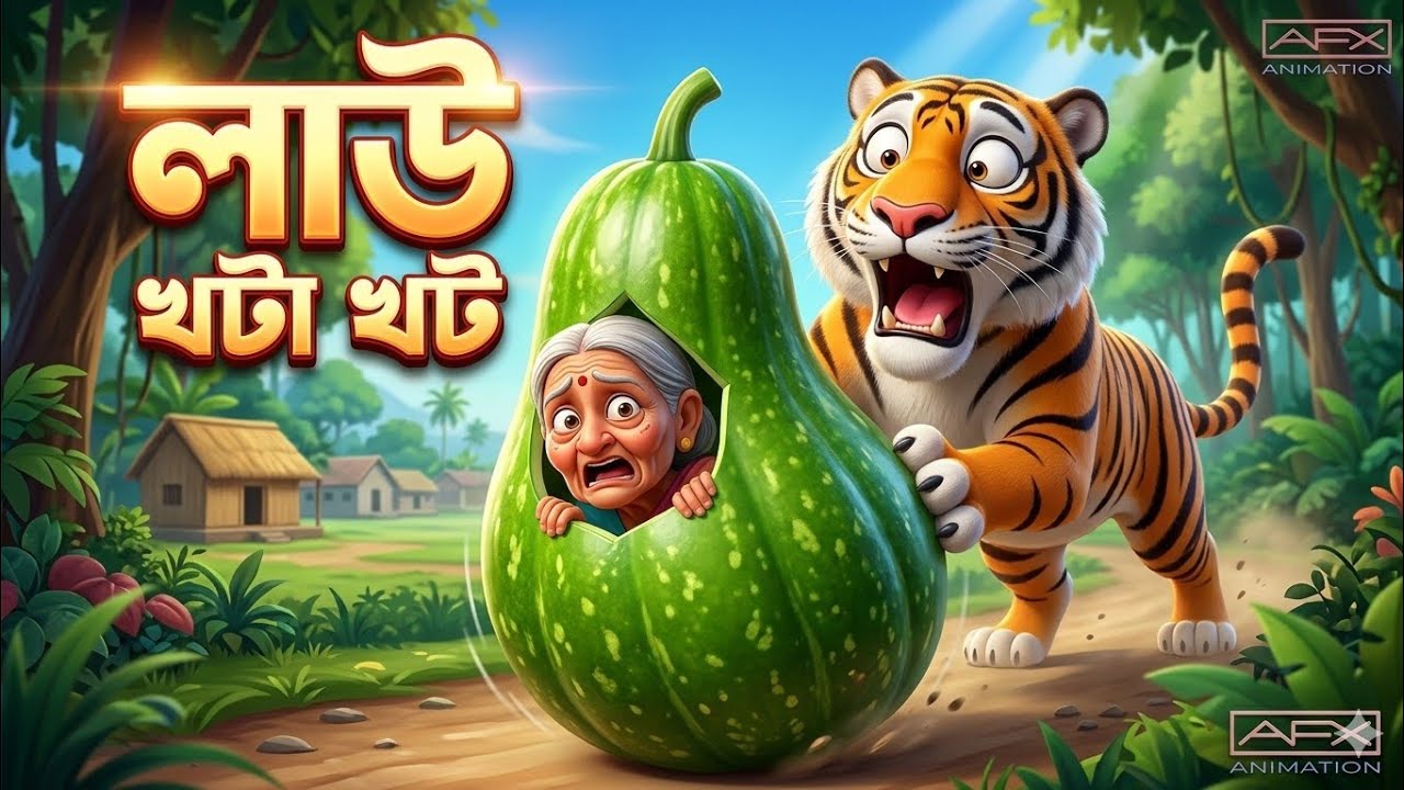 🥒 লাউ খটা খট 🐯 | Lau Khota Khot | Funny Bengali Cartoon | Amar Cartoon ...