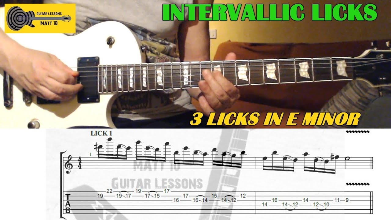 Intervallic Guitar Licks in E Minor - 3 Rock Metal Licks - GUITAR ...