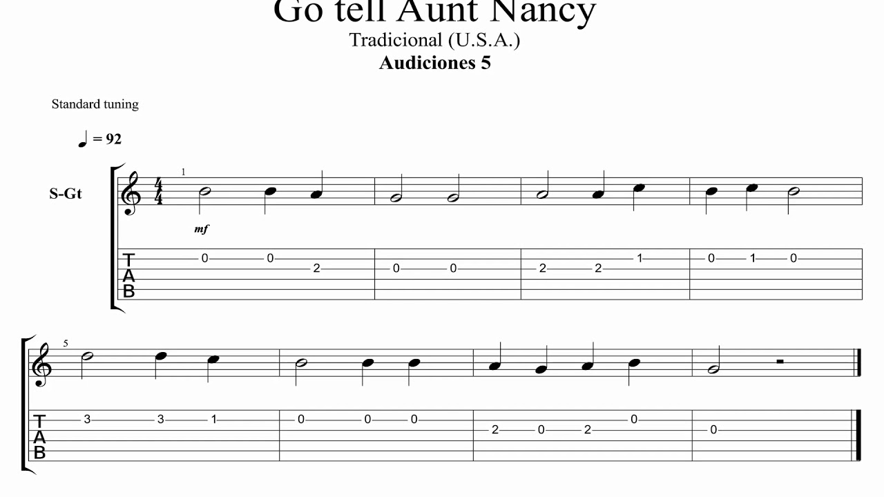 5 - Go tell aunt Nancy - YouTube