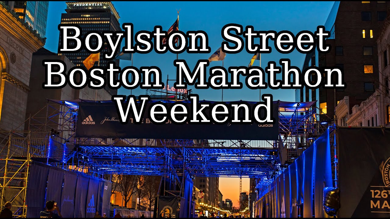 Boston Marathon Weekend Festivities on Boylston Street Walk over the ...