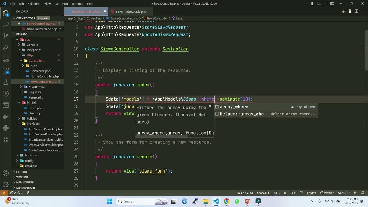 Laravel Basic #10 Memahami Cara Menampilkan Data Di Laravel - YouTube