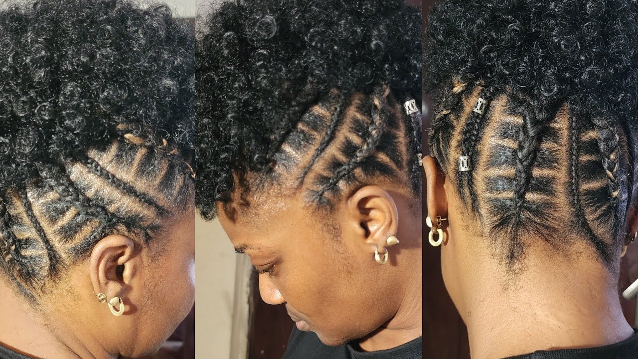 🔥 🪮Easy & Stylish Cornrow Mohawk Tutorial | Step-by-Step Natural Hair ...